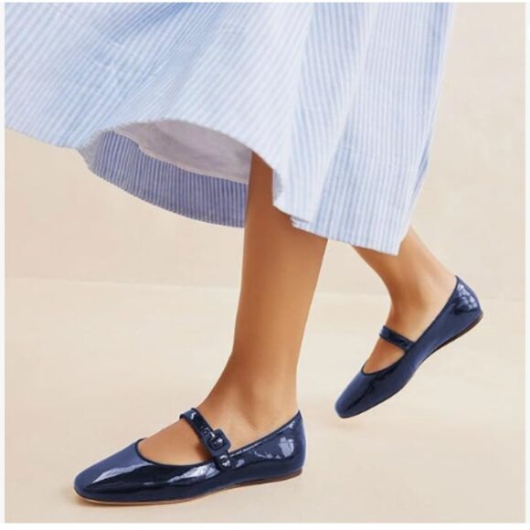 miss left | Shoes | Miss Left Dark Blue Comfort Buckle Strap Mary Janes ...